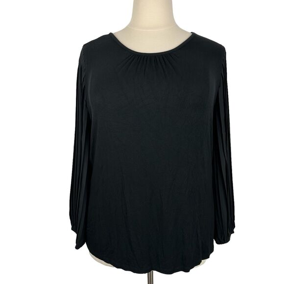 Talbots | Tops | Talbots Top Women Size 2x Plus Black Knit Satin ...